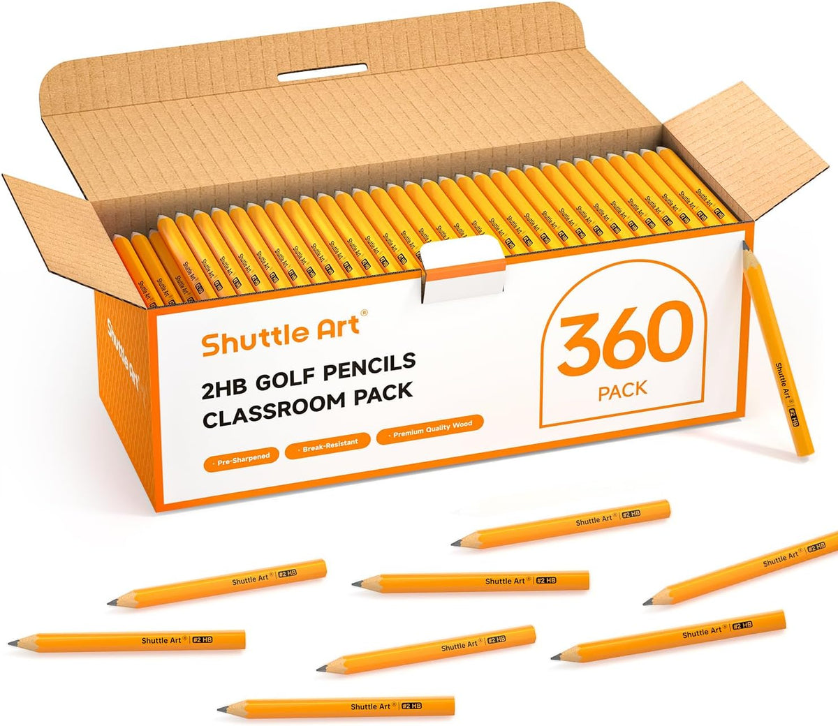 #2 HB Golf Pencils, Wood-cased 3.5” Mini Pencils Bulk - Set of 360 ...