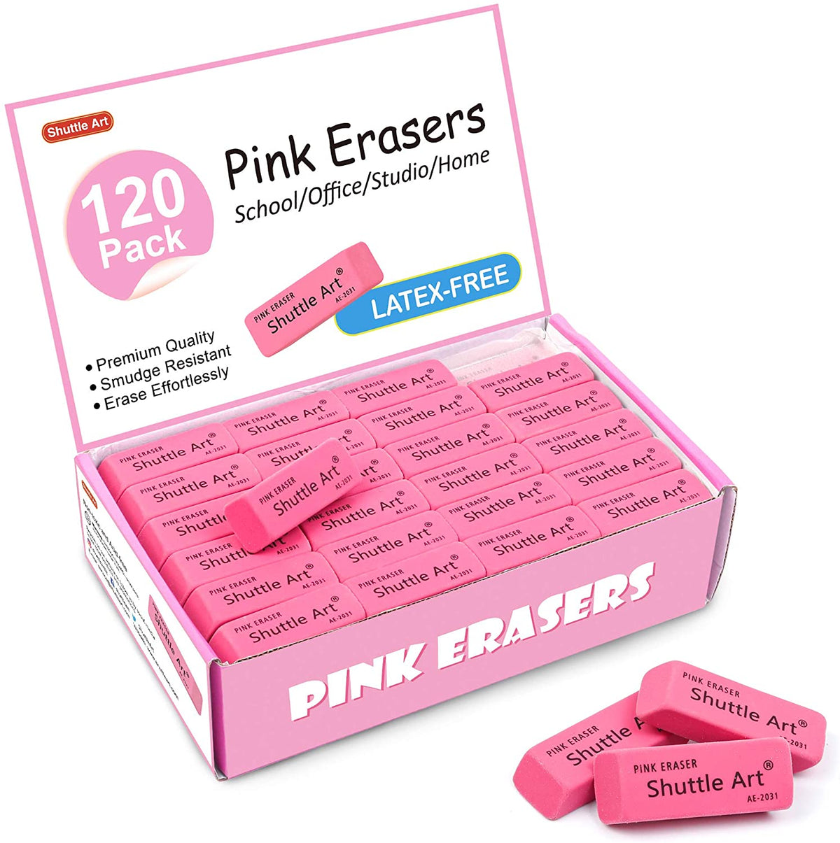 Pink Erasers - Set of 120 — Shuttle Art