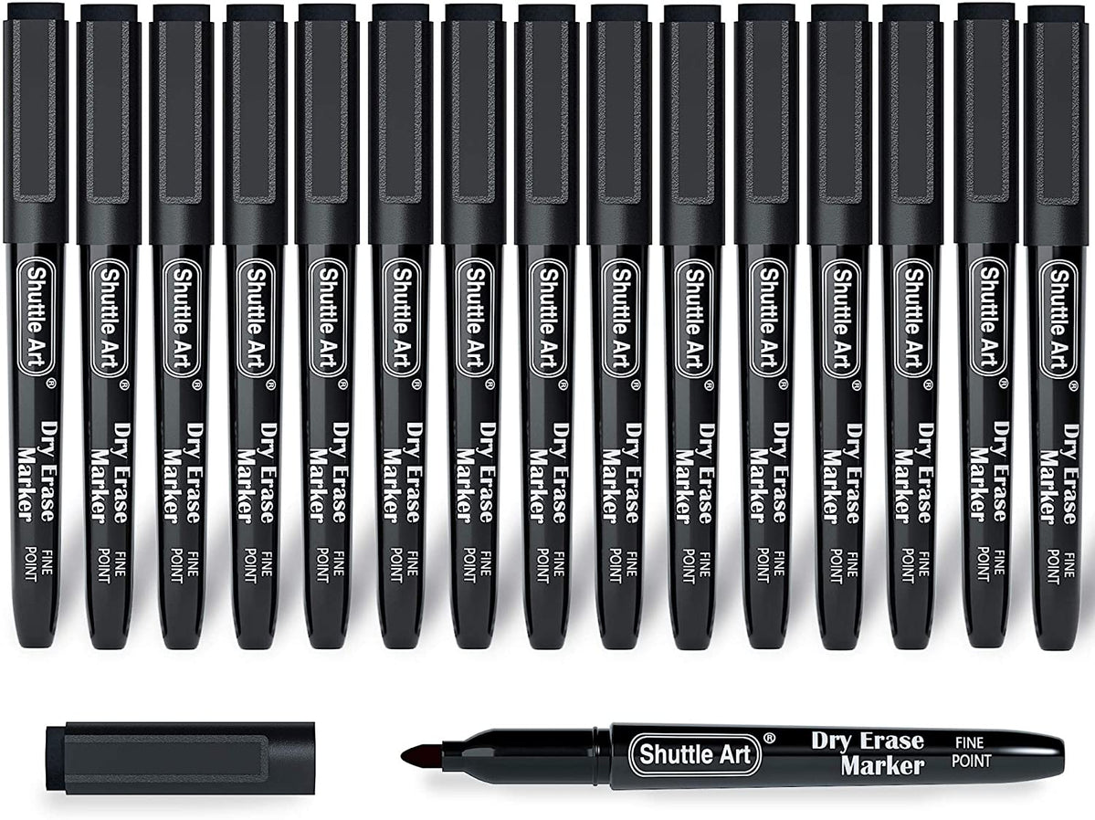 Magnetic Black Dry Erase Markers - Set of 15 — Shuttle Art